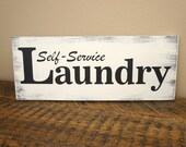 Items similar to Wood Sign - Self Service Laundry on Etsy