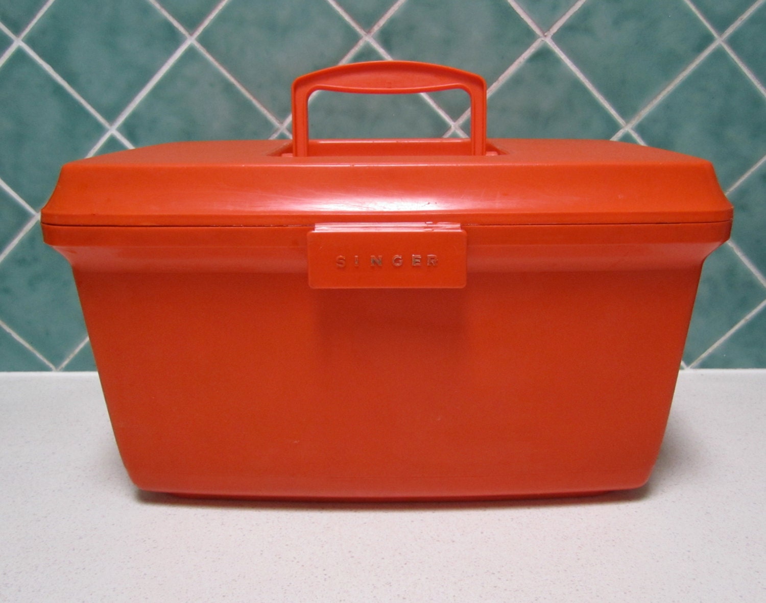 Retro Orange Singer Sewing /Craft Box – 1970’s – Haute Juice
