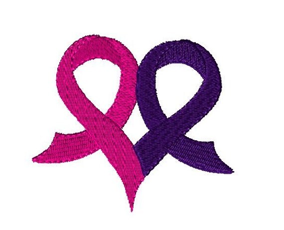 Items similar to Two Color Awareness Double Ribbon Heart Machine ...