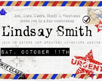 travel theme invitation recipe card envelope by ThisAndSomeOfThat