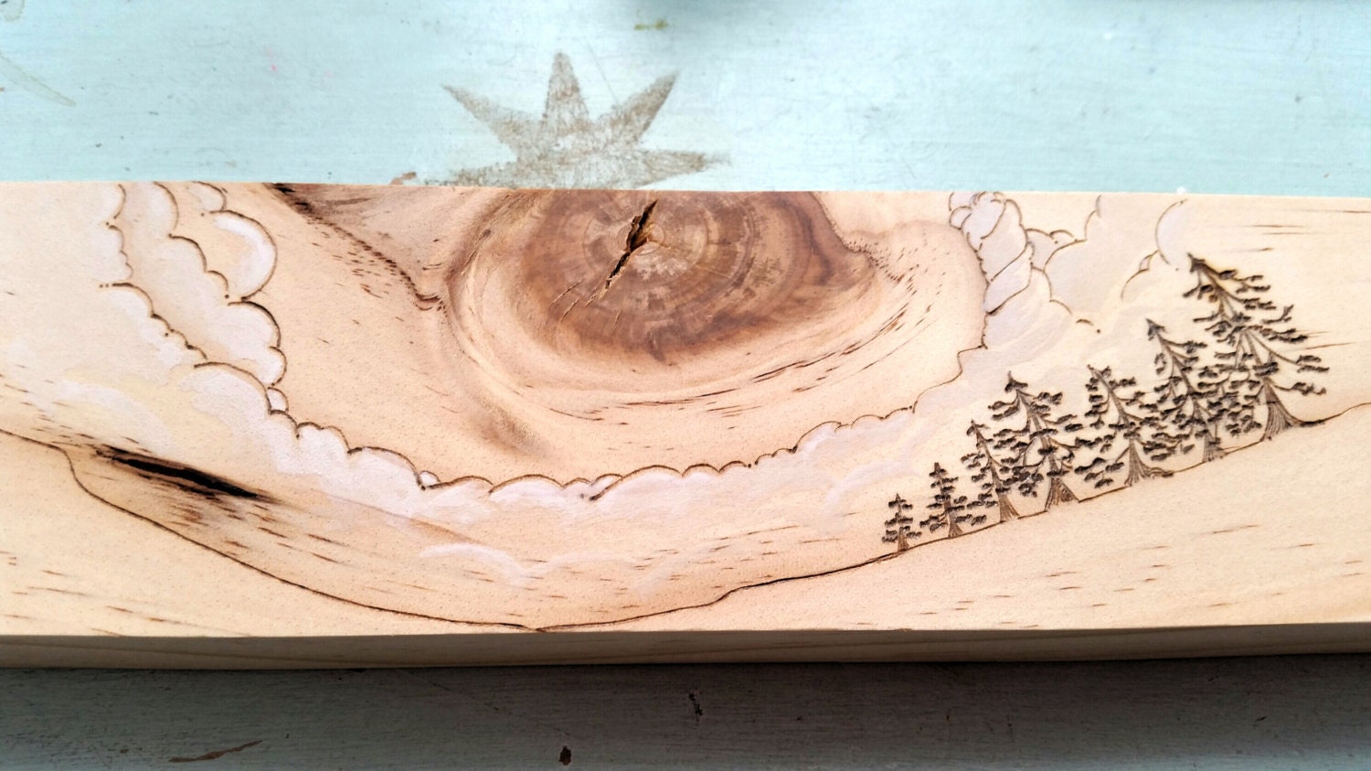 Pyrography art piece. The Eye of the Storm.