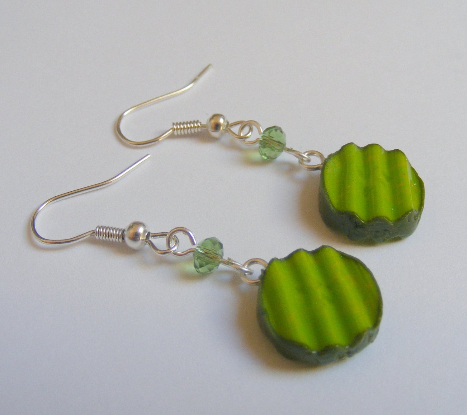Food Jewelry Pickle Earrings Dill Pickle Earrings Miniature food-jewelry-pickle-earrings-dill-pickle-earrings-miniature