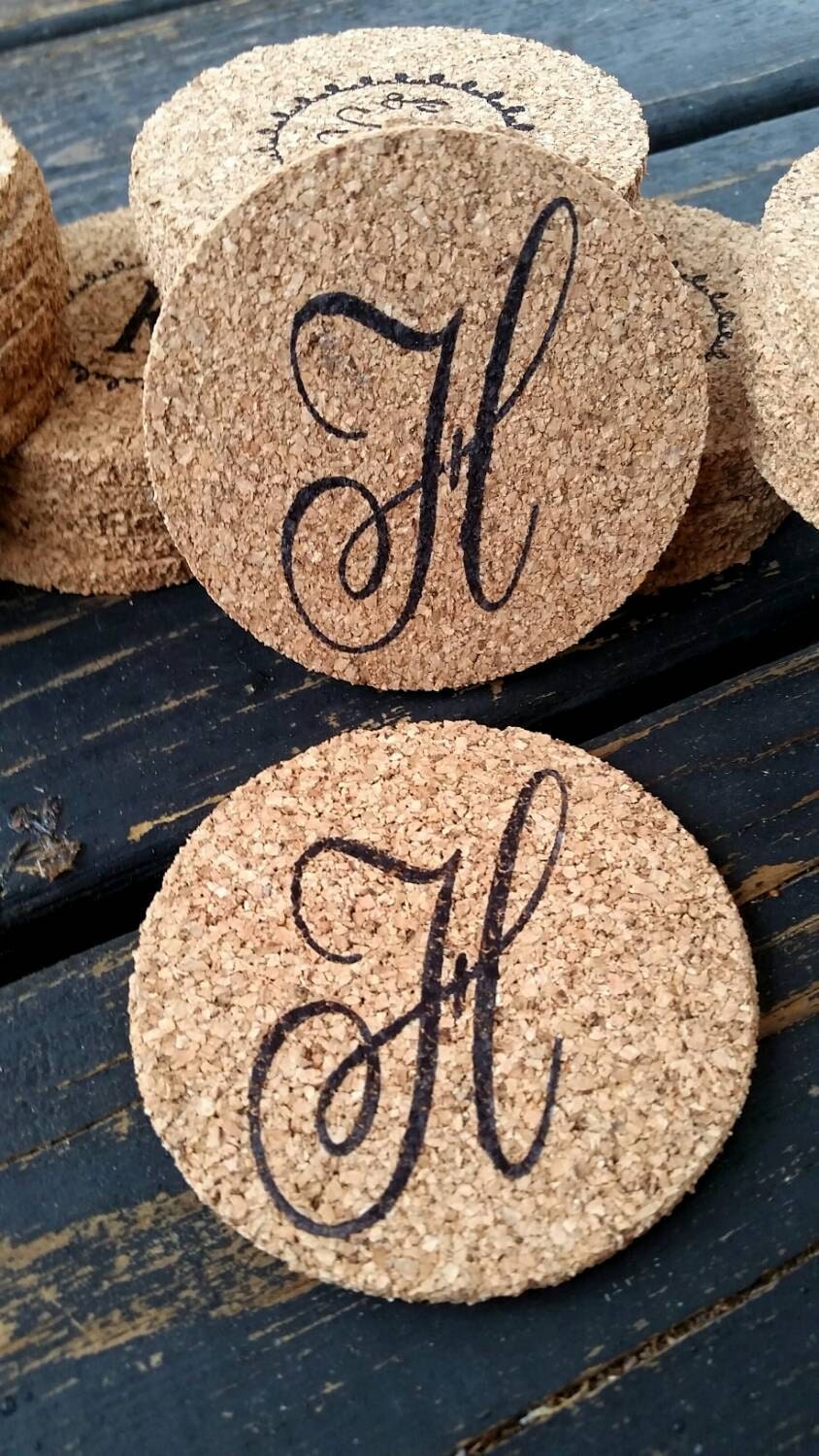 Cork Coasters Personalized Cork Coaster for Wedding