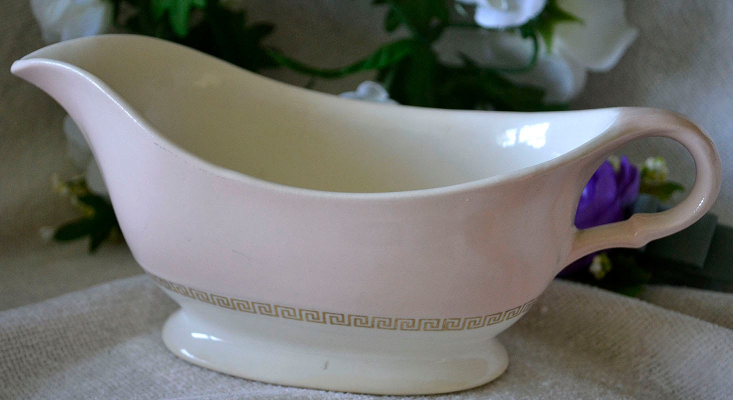 Pink Gravy Boat American Limoges China Cotillion Pink Gravy Server ...