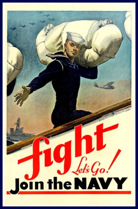 Art Print US Navy Poster Recruiting Print.