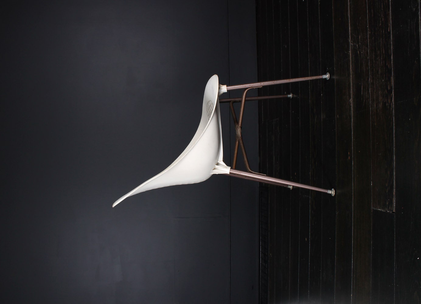 Vintage Plastic Shell Chair With Basketweave Pattern. Mid Century ...