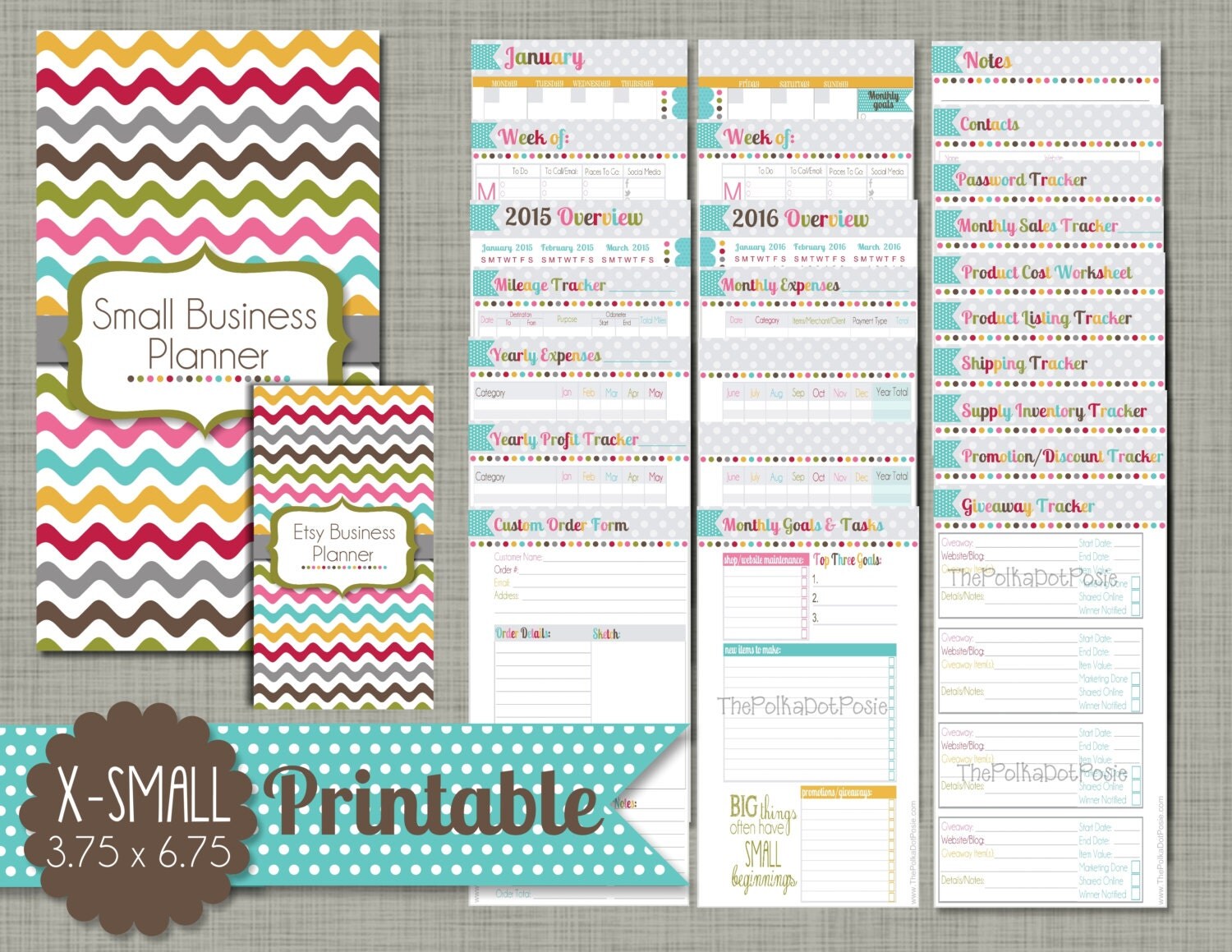 Small Business Planner Printable Set Sized X-Small