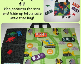 Toy Car Caddy Play mat | Car Carrier | Car Roll | Toy Tote | Toy Car ...