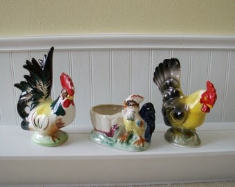 Vintage Hand Painted Rooster Collection