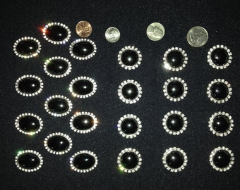 12 Czech Rhinestone Buttons. Made in Czech Republic.