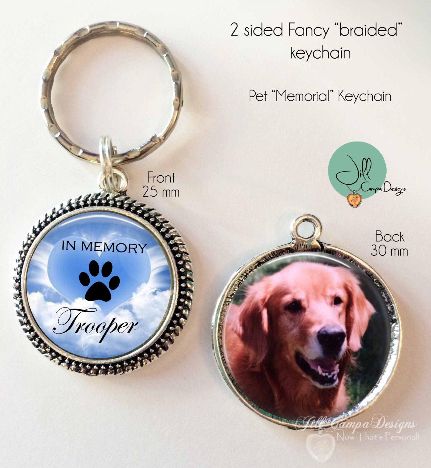 PET MEMORIAL keychain Custom Photo Keychain Pet Memorial