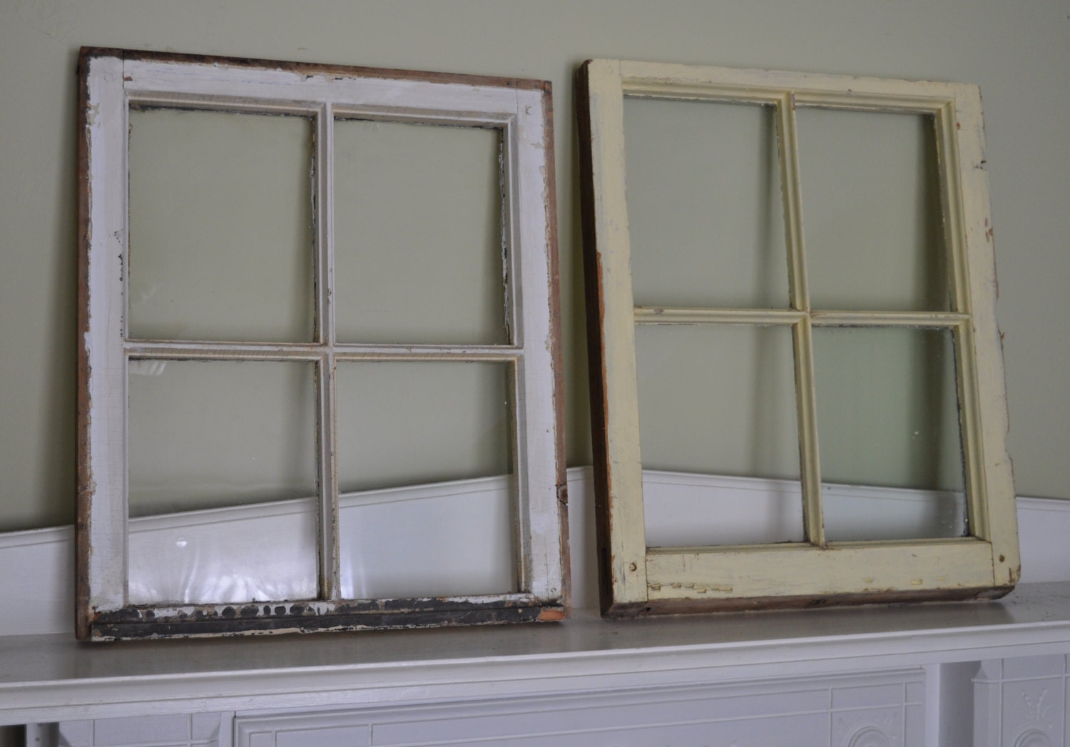 Pair of Antique Window Frames Vintage Window Frame 4 Panes – Haute Juice