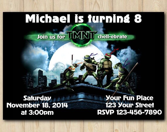 TMNT Invitation birthday custom printable file DIY(#97) — DIY Printables