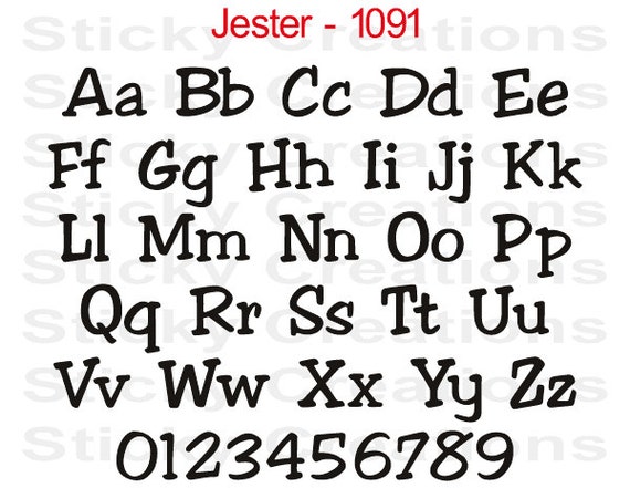Custom Text Jester Font Customized Personalized Letters Name