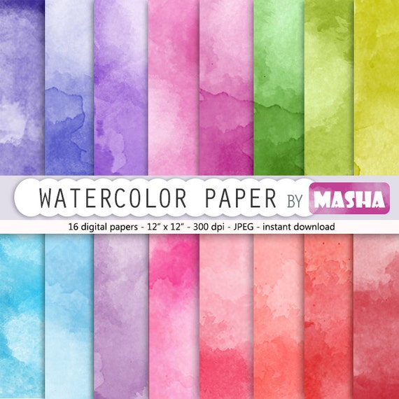 Watercolor digital paper: WATERCOLOR PAPER with