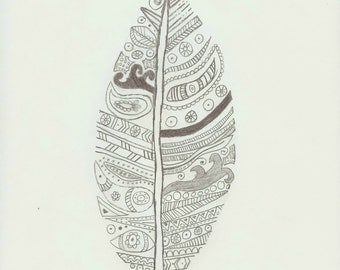 Leaf drawing | Etsy