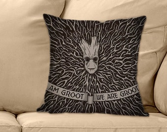 I Am & We Are groot the guardians of galaxy on Decorative Pillow Cover