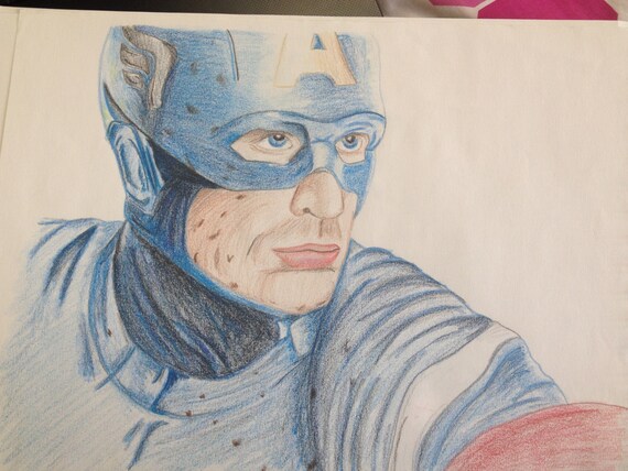 Captain America Color Pencil Drawing