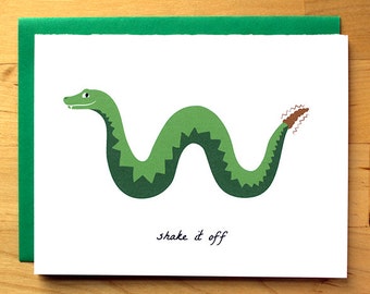 Shake It Off greeting card - rattlesnake snake reptile - funny ...