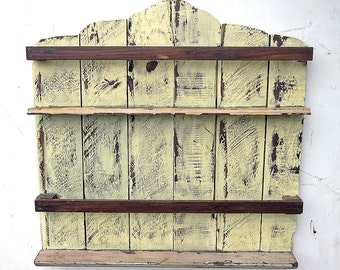 Wooden Plate Rack, Reclaimed Wood Furniture, Country Kitchen Decor ...