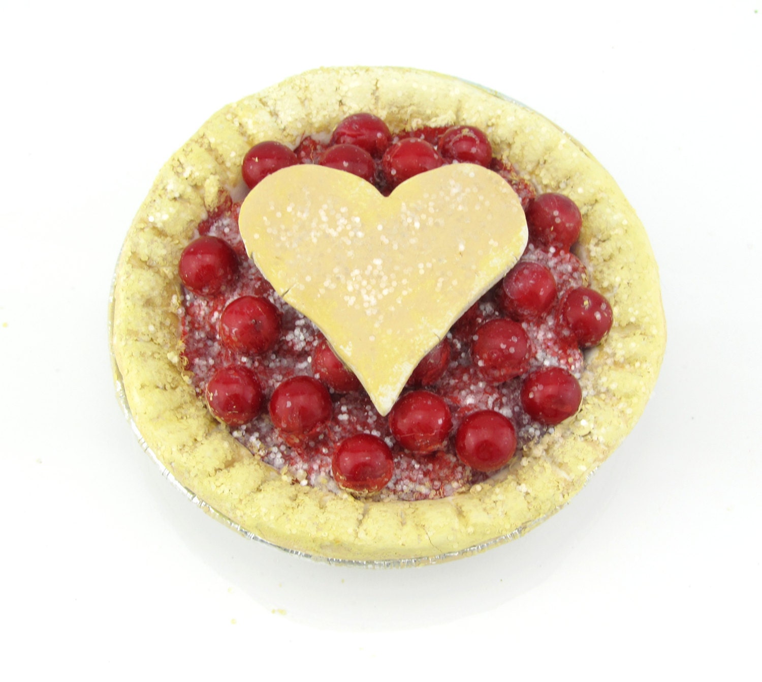 Fake Cherry Pie. 1 Mini Pie. Retro Cookbook by 12LegsCuriosities