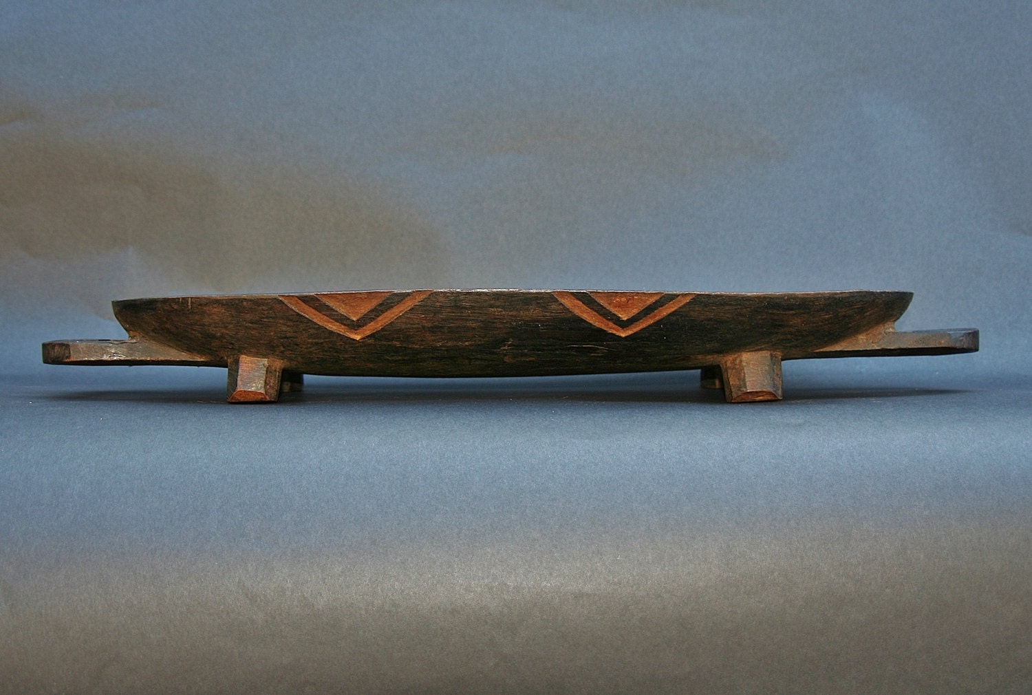 Vintage African Zulu Meat Platter Wood Carved South Africa