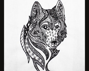 zentangle wolf – Etsy