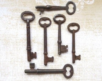 6 vintage skeleton keys, old skeleton keys, collection skeleton key ...