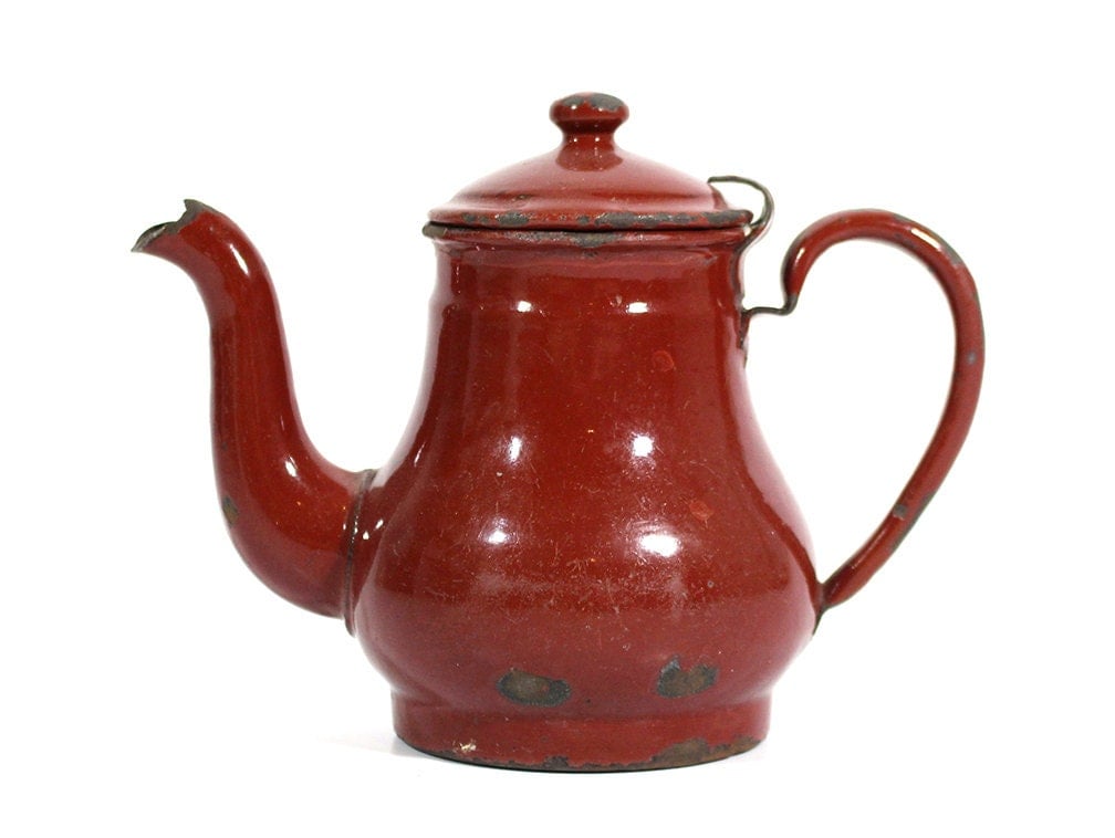 Vintage Red Enamel Teapot – Elite Austria – Haute Juice