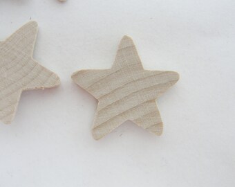 12 Traditional 2 inch stars 2 x 1/2 wood chunky
