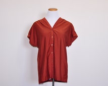 Popular items for rust blouse on Etsy