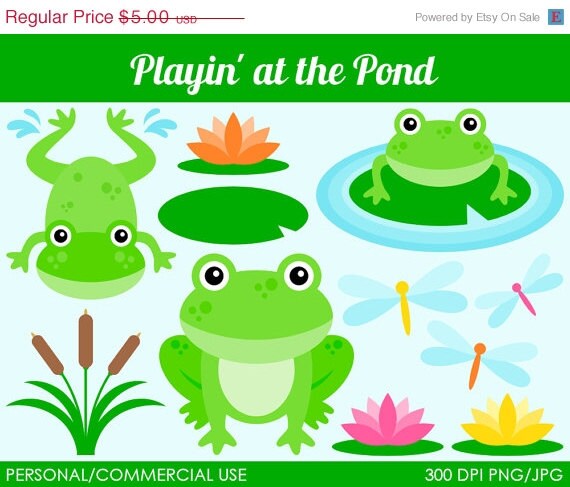 Playin' at the Pond Clipart Digital Clip Art by MareeTruelove