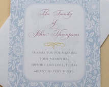 Sympathy Thank You Cards with Blue Flowers - Personalized - Set of 36 ...