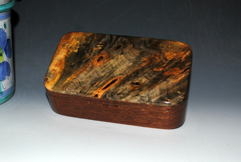 Handmade Buckeye Burl on Mahogany Wood Treasure Box – Handmade in the ...