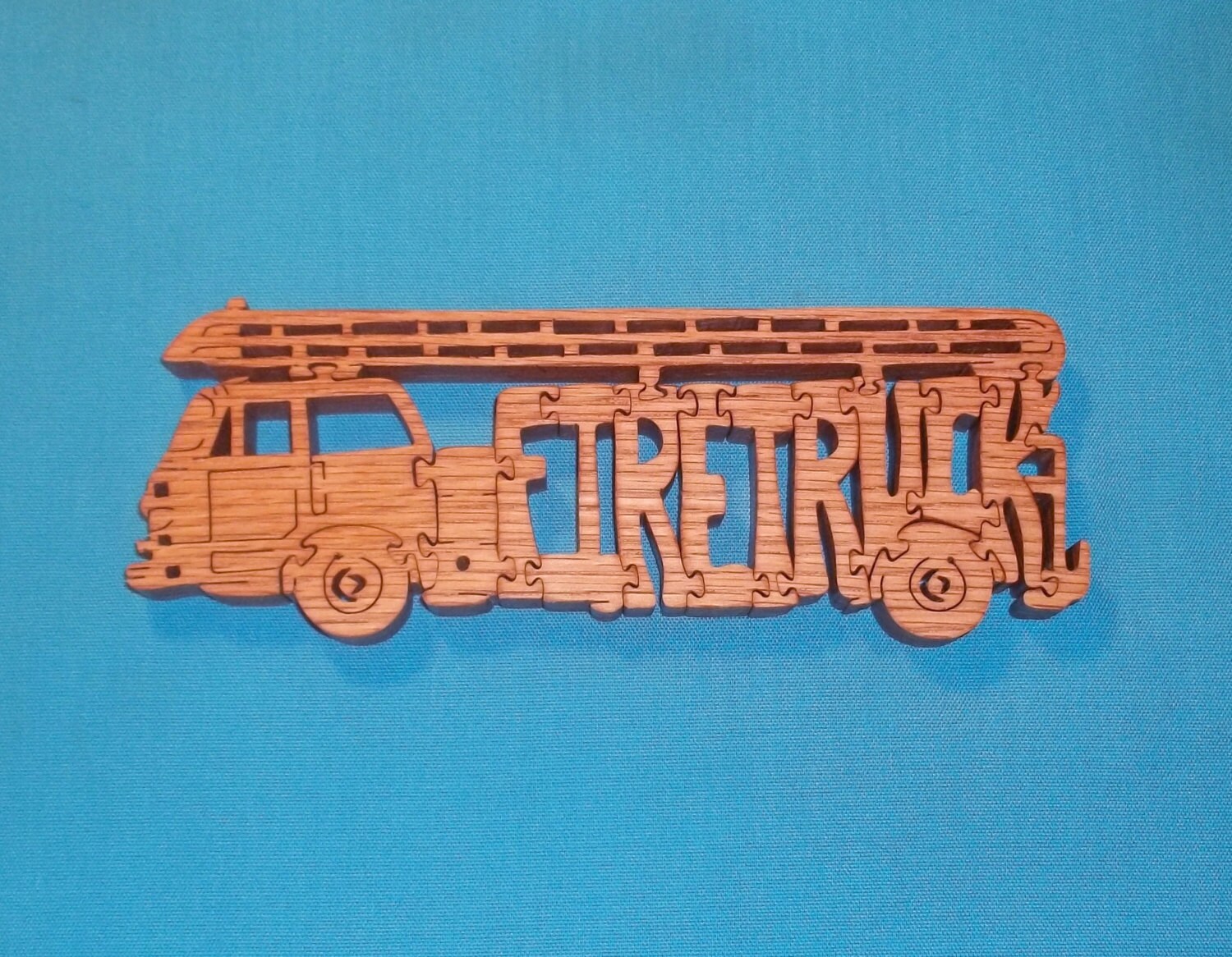 Fire Truck Wooden Scroll Saw Puzzle