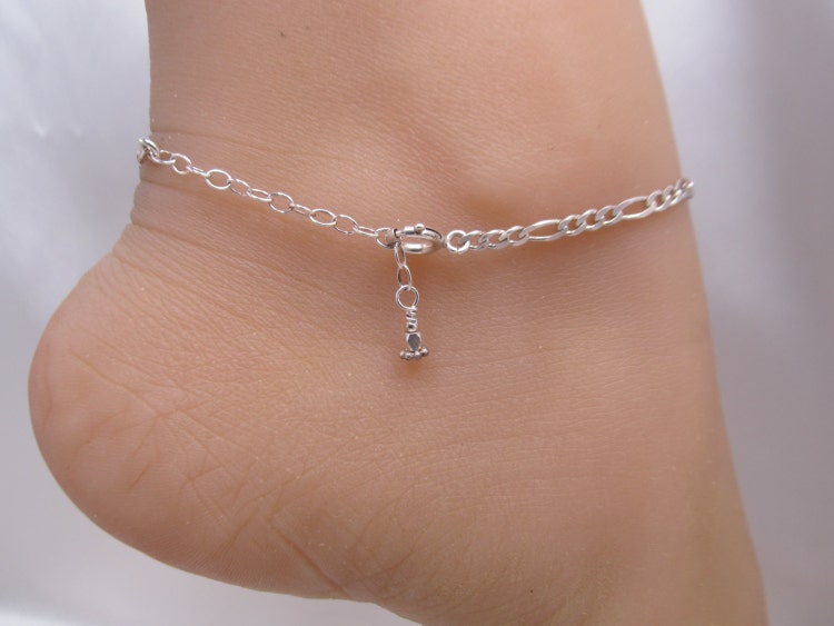 2 Heavy Sterling Silver Adjustable Anklets by FayWestDesigns