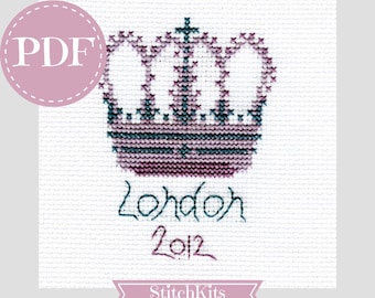 Crown cross stitch | Etsy