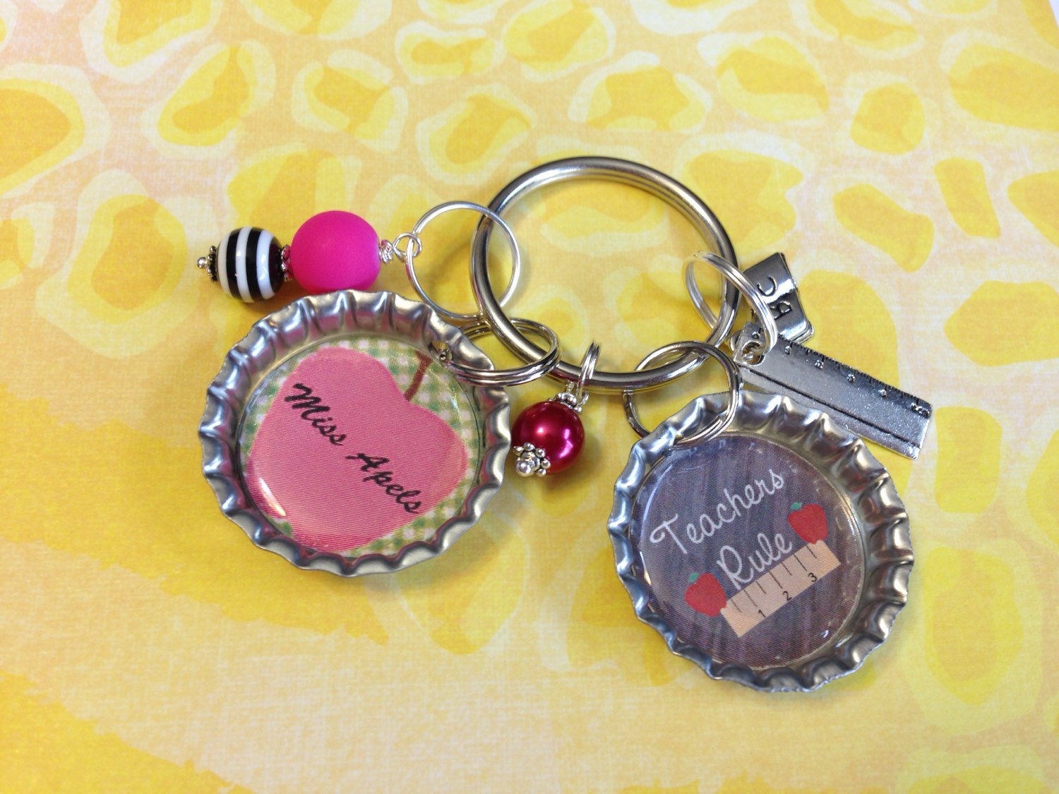 Teacher Key Chain with Personalization by GreenAppleDanglersII