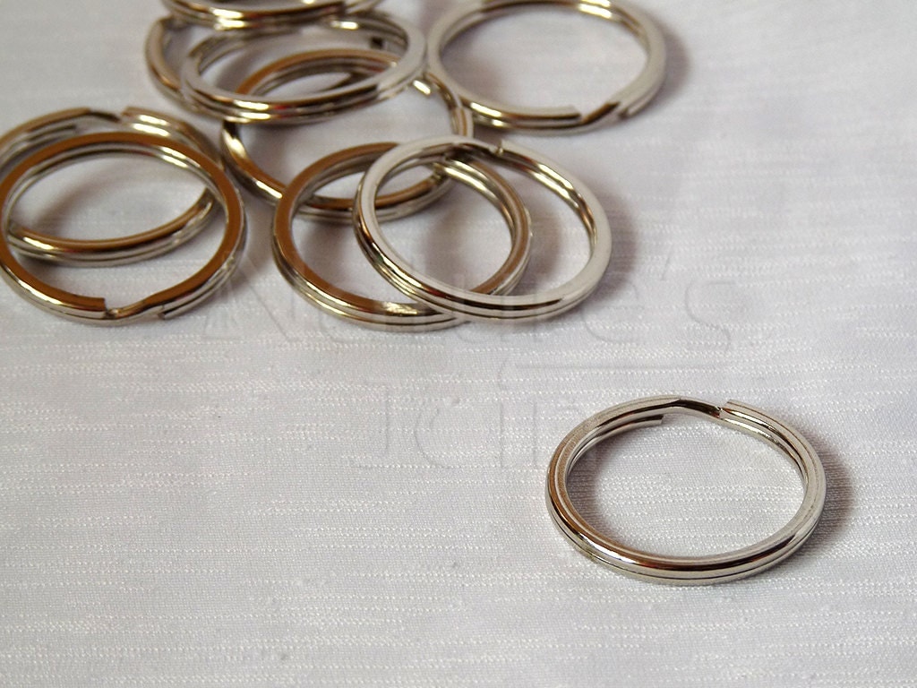 50pcs 30mm 304 Stainless Steel Key Ring Flat Split Design