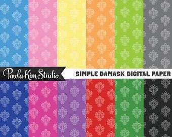 60% OFF SALE Bright Damask Digital Paper - Damask Background Clip Art ...