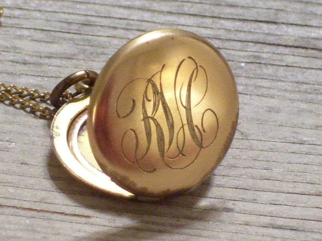 Antique W & H Co Gold Filled Locket 1800's Engraved