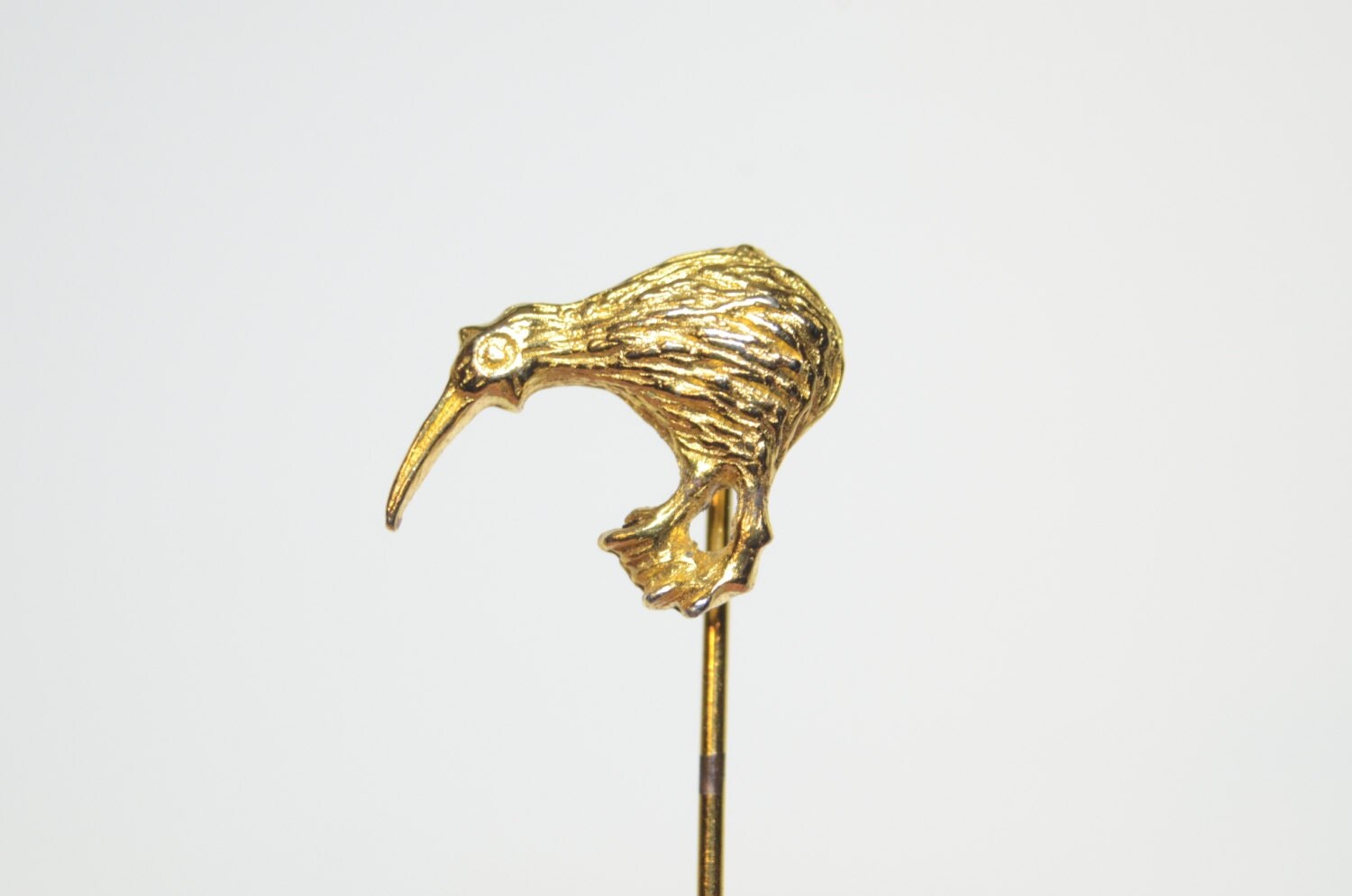 Vintage Goldtone KIWI BIRD Stick Pin Hat Pin Brooch by Steamcrunk
