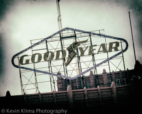Goodyear Auto Photography Print vintage sign by KevinKlimaPhoto