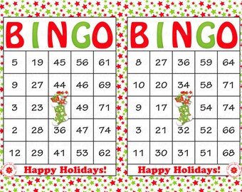 100 Christmas "Happy Holidays" Bingo Cards - DIY Printable Game ...