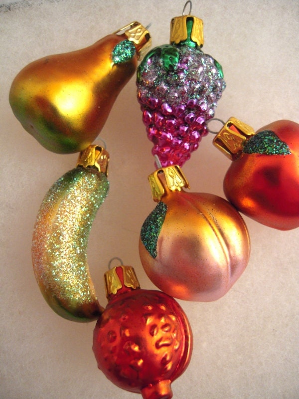 6 Miniature Glass Fruit Ornaments Christmas Tree Decorations 6-miniature-glass-fruit-ornaments-christmas-tree-decorations