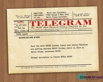 Popular items for telegram wedding on Etsy