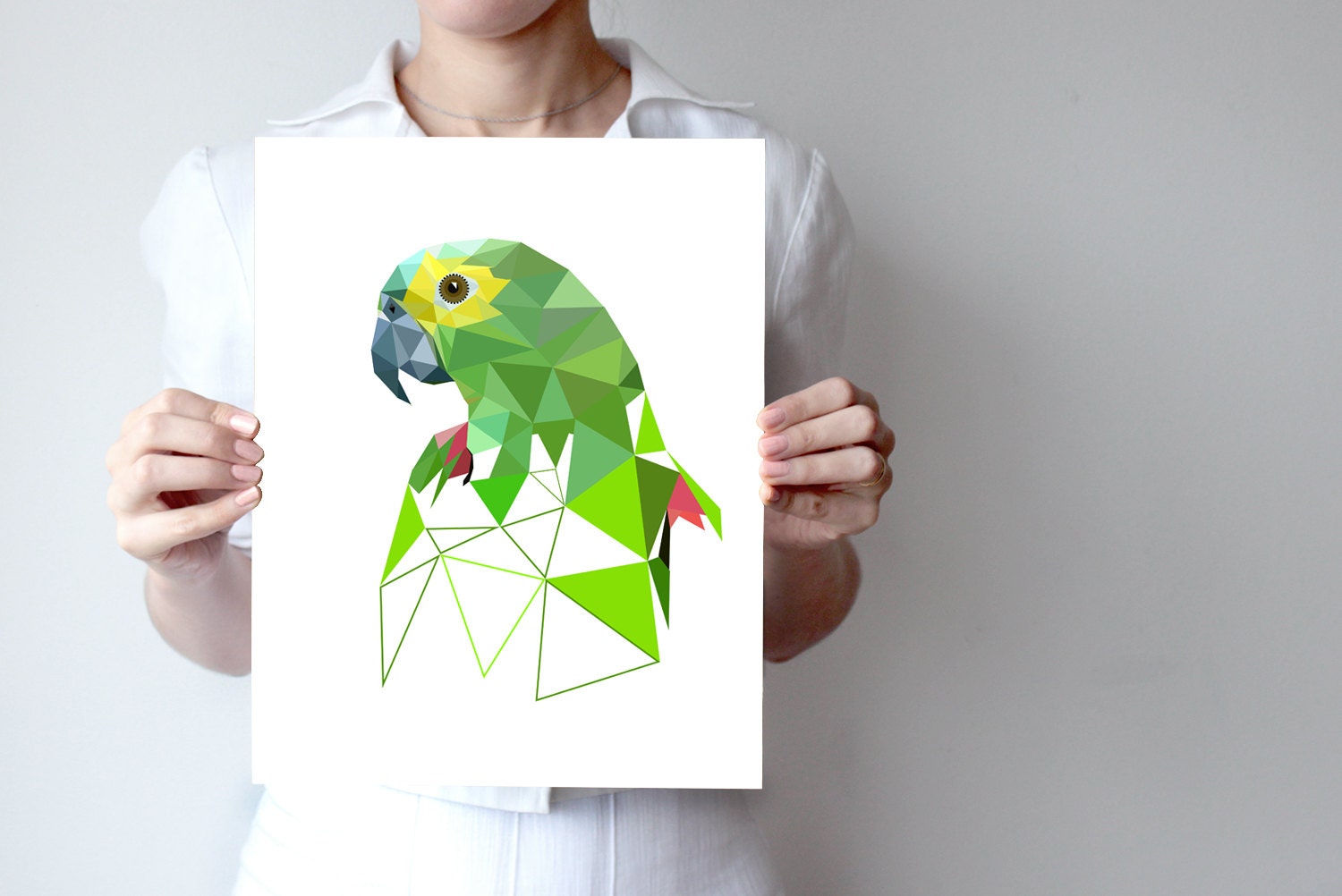 Parrot art Geometric art Parrot art print Geometric print