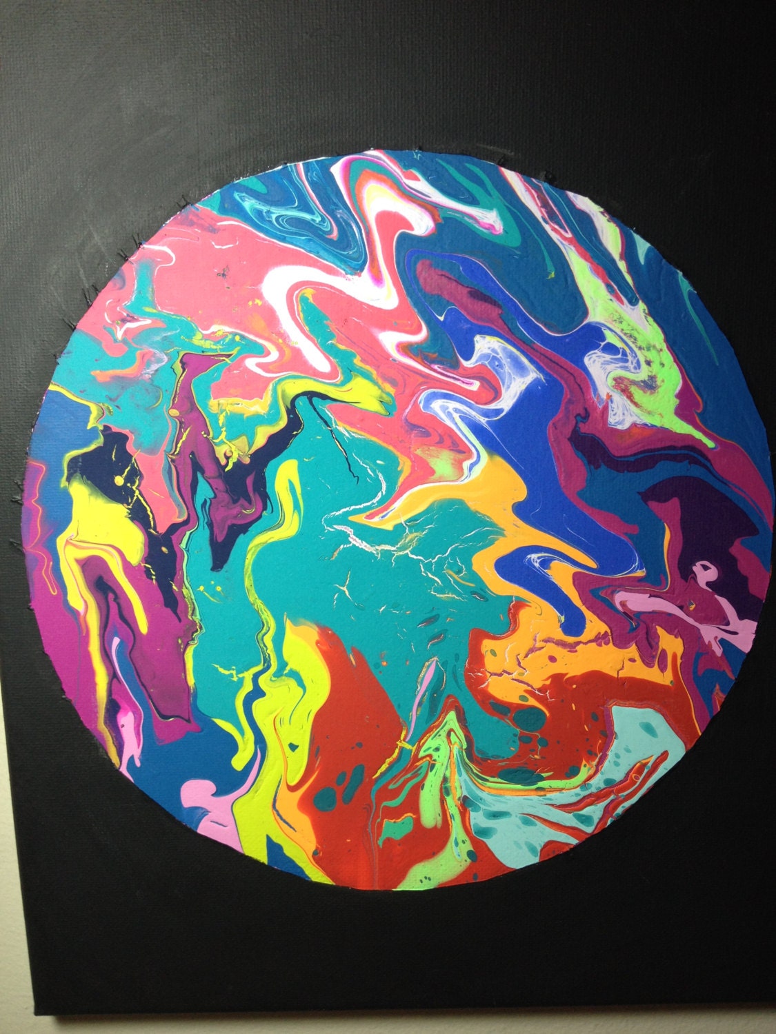 Abstract Psychedelic Planet Painting 11x14 by AtoYume on Etsy