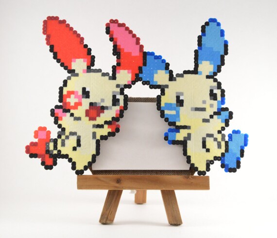Items similar to Pluse and Minun Sprite / Plusle Perler Bead / Minun ...