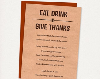 Unique kraft paper menu related items | Etsy